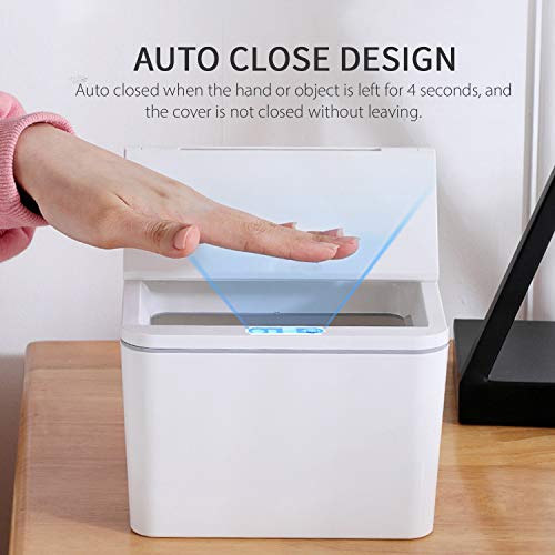 WENLII 4L/6L Touch-Free Trash Cans USB Rechargeable Smart Trash Bin Motion Sensor Automatic Garbage Can Waste Bins (Color : D, Size : 6L)