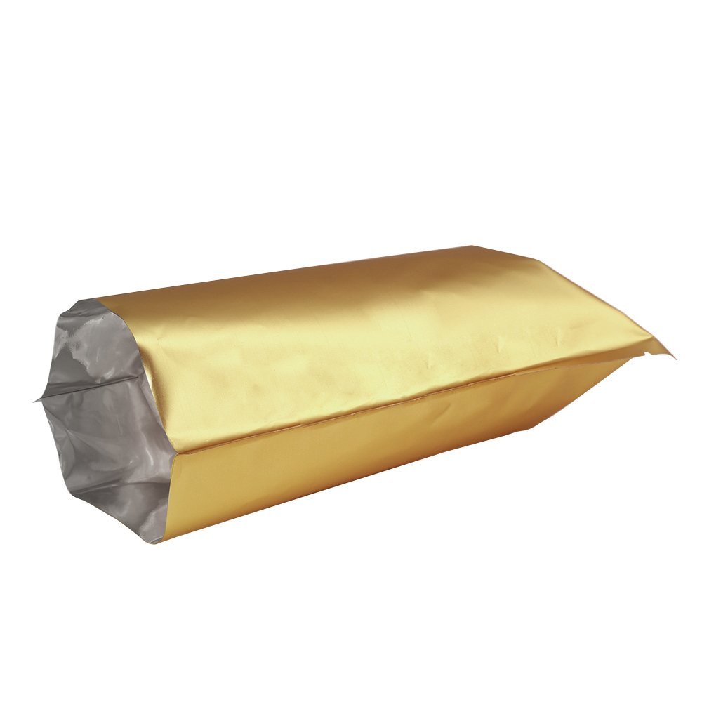 QQ Studio 100 Heat Sealable Mylar Foil Bag Pouch for Sampling Packaging Food Storage Food Safe (SM ~2.3"x3.4", Matte Gold)