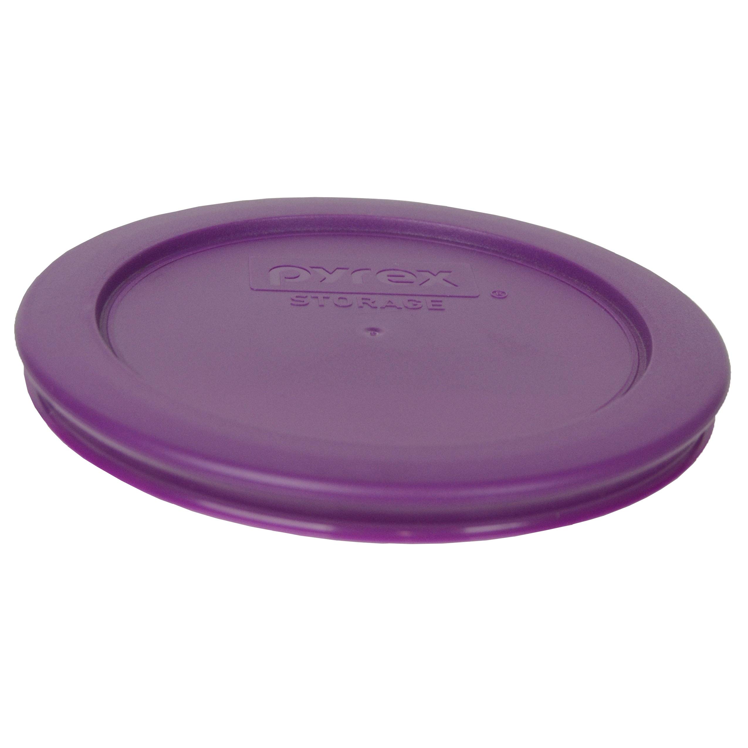 Pyrex (3) 7200-PC Thistle Purple, (2) 7201-PC Thistle Purple, & (2) 7402-PC Thistle Purple Plastic Food Storage Replacement Lids, Made in USA