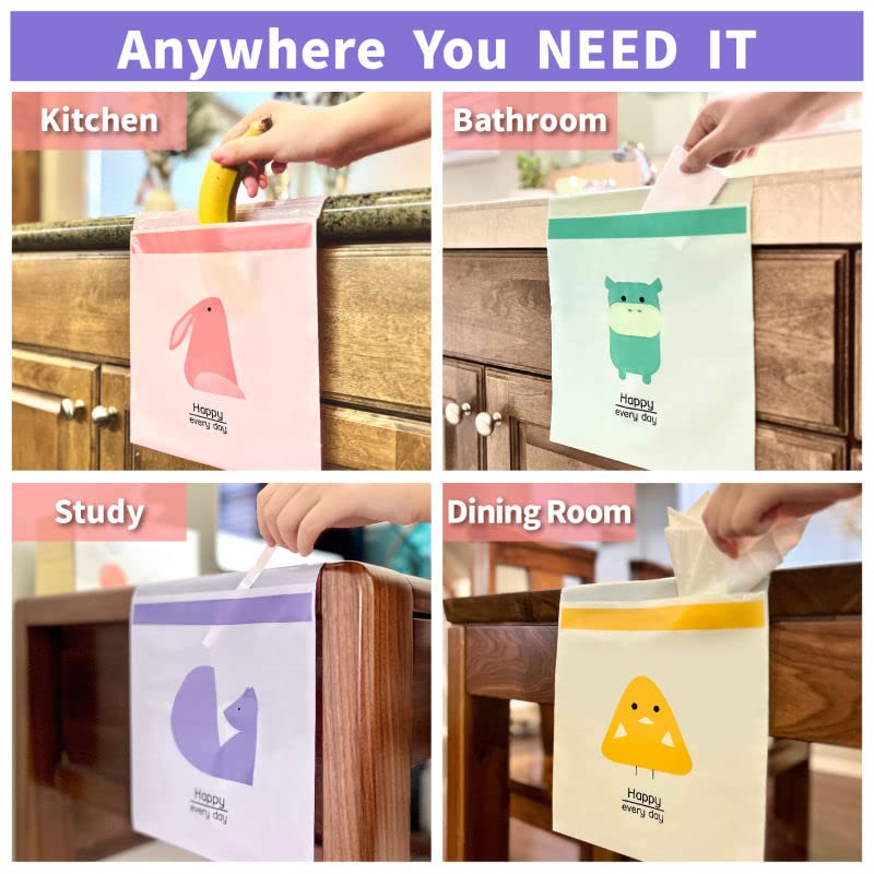 BetaLife 45PCS Car trash Bag, Adhesive Portable Disposable, Clean, leak-Proof, Convenient, Can be used in Kitchen, Bathroom, Dining Table, Office Desk, Travel.