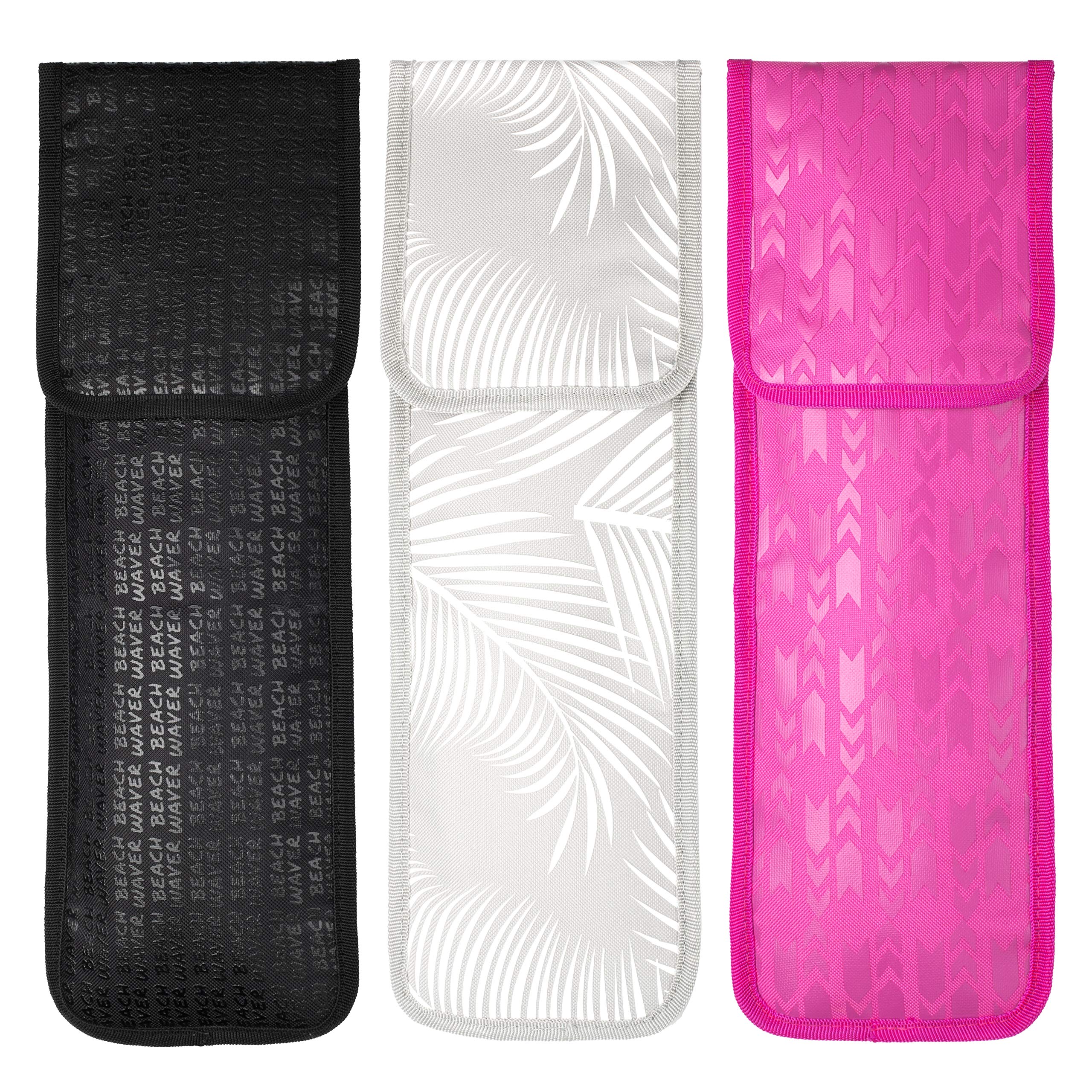 The Beachwaver Co. Storage Pouch - Carrying Pouch for Hair Tool Storage - Pairs Well with Beachwaver Curling Irons and Coast Pro Straightening Irons - Pink Arrows