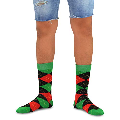 TeeHee Christmas Holiday 12-Pack Gift Socks for Men with Gift Box (Holiday-B)