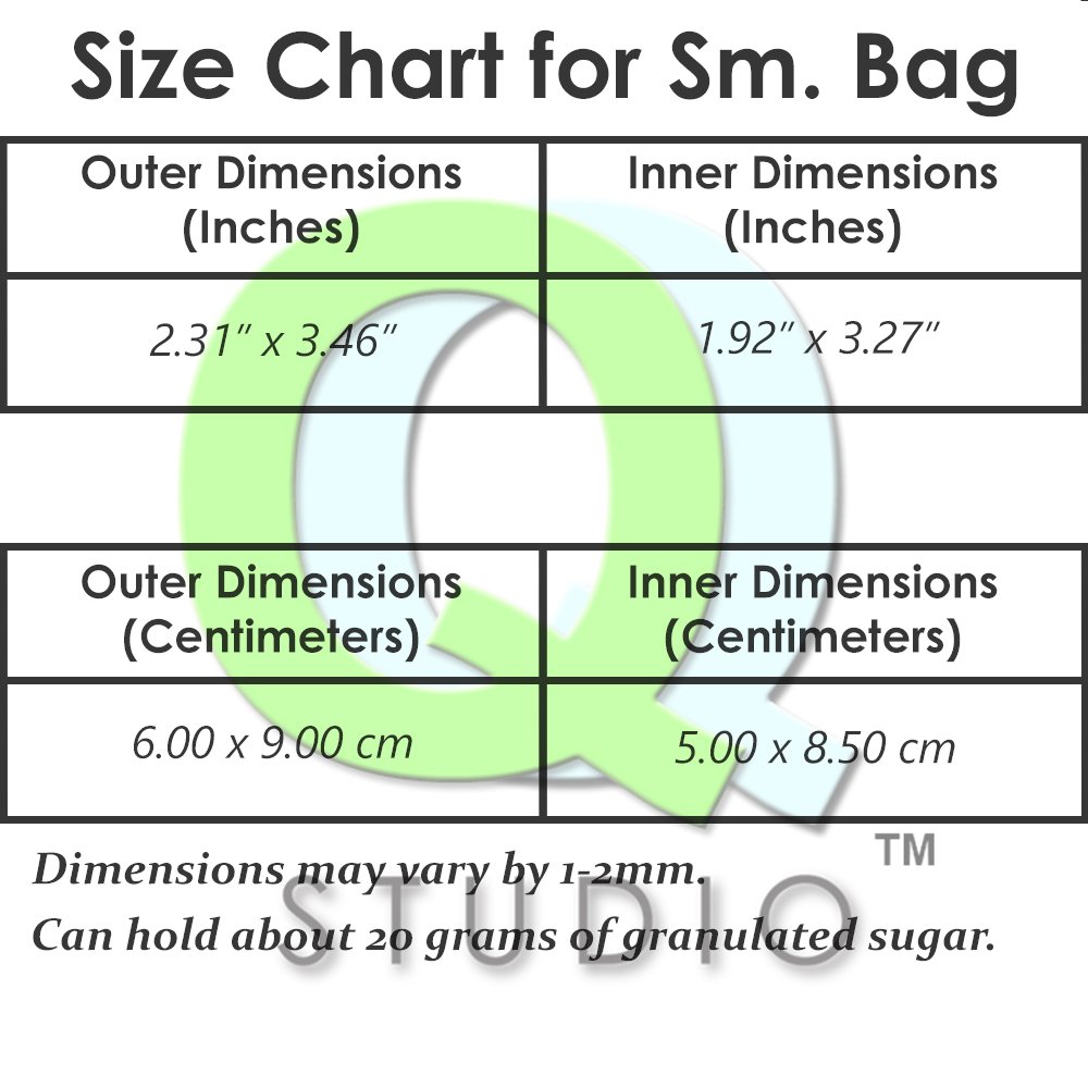 QQ Studio 100 Heat Sealable Mylar Foil Bag Pouch for Sampling Packaging Food Storage Food Safe (SM ~2.3"x3.4", Matte Gold)