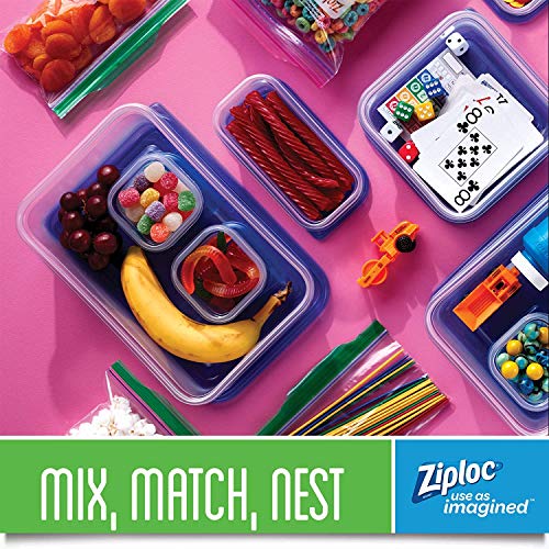 Ziploc 26 Pack To Go Disposable Rectangular Food Containers, 1.18L, Small