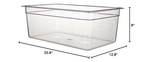 Restaurantware Met Lux Full Size Food Storage Container 1 8 Inch Deep Proofing Box - Rectangle Graduated Measurements Clear Plastic Food Grade Storage Container Dishwashable Lids Sold Separately