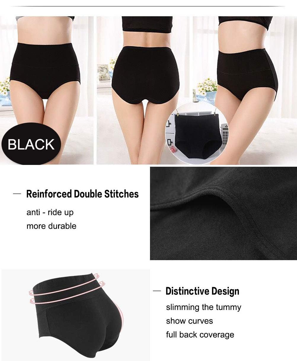 ANNYISON Womens Underwear, Soft Cotton High Waist Breathable Solid Color Briefs Panties for Women