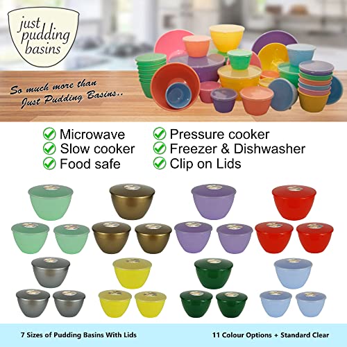 5 fl oz Small Pudding Mold and Lid Clear Reusable Food Safe Plastic Steam Pudding Bowls (4 pack)