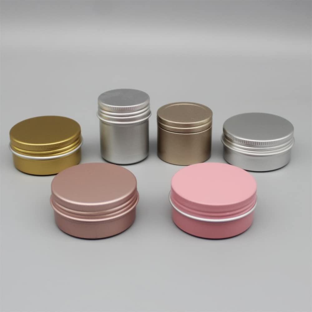 Othmro 6pcs 0.3oz Metal Round Tins Aluminum Tin Cans Containers with Screw Lid, 35*18mm(DxH) Silver tin cans for Salve, Spices, Lip Balm, Tea or Candies 10ml