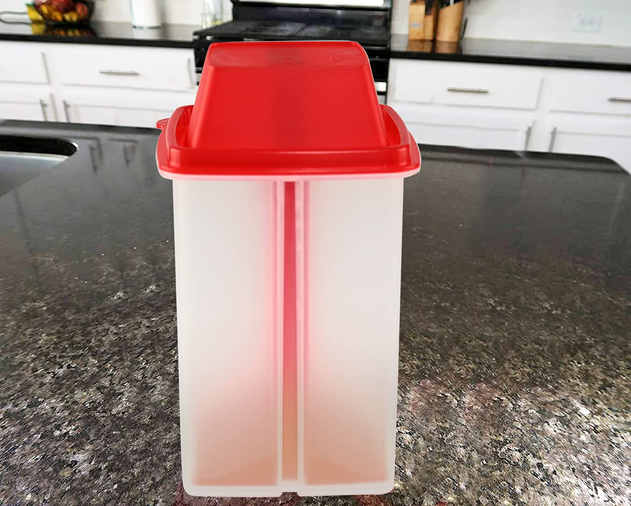 Home-X Set of 3 Pickle Storage Containers, Straining Pickle Jar, Filter Insert, Sieve Food Saver Container, 7 ½” L x 4 ¼” W x 4 ¼” H, Set of 3, Red