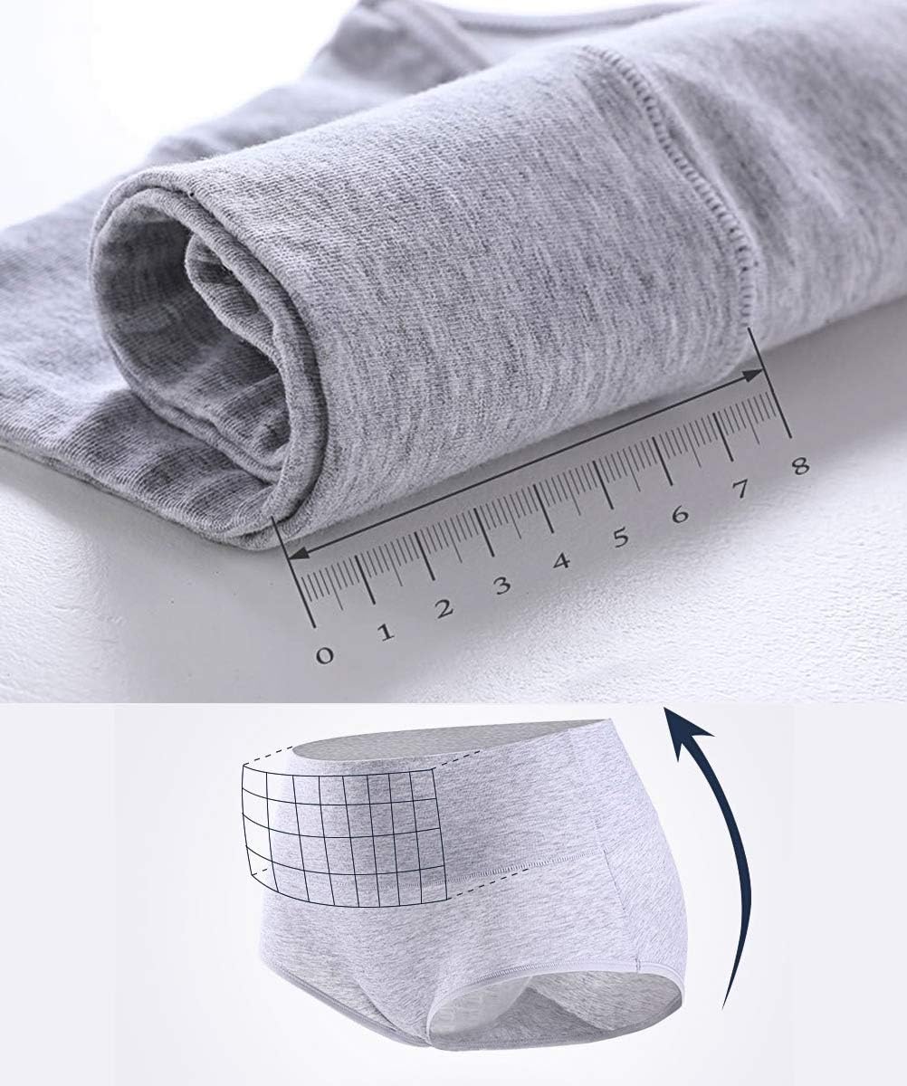 ANNYISON Womens Underwear, Soft Cotton High Waist Breathable Solid Color Briefs Panties for Women