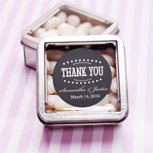 Nakpunar 6 pcs Clear Top Square Tins - 8 oz