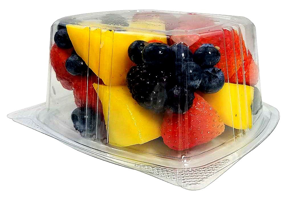 Koda Cup 16 oz. (Pint Size) RPET Clear Hinged Deli Meal Prep Fruit Salad Display Food Storage Containers (Pack of 200)