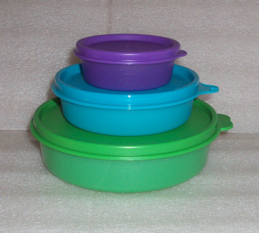 Tupperware Set of 3 Small Bowls Medium Little Wonders Half Snack Cup