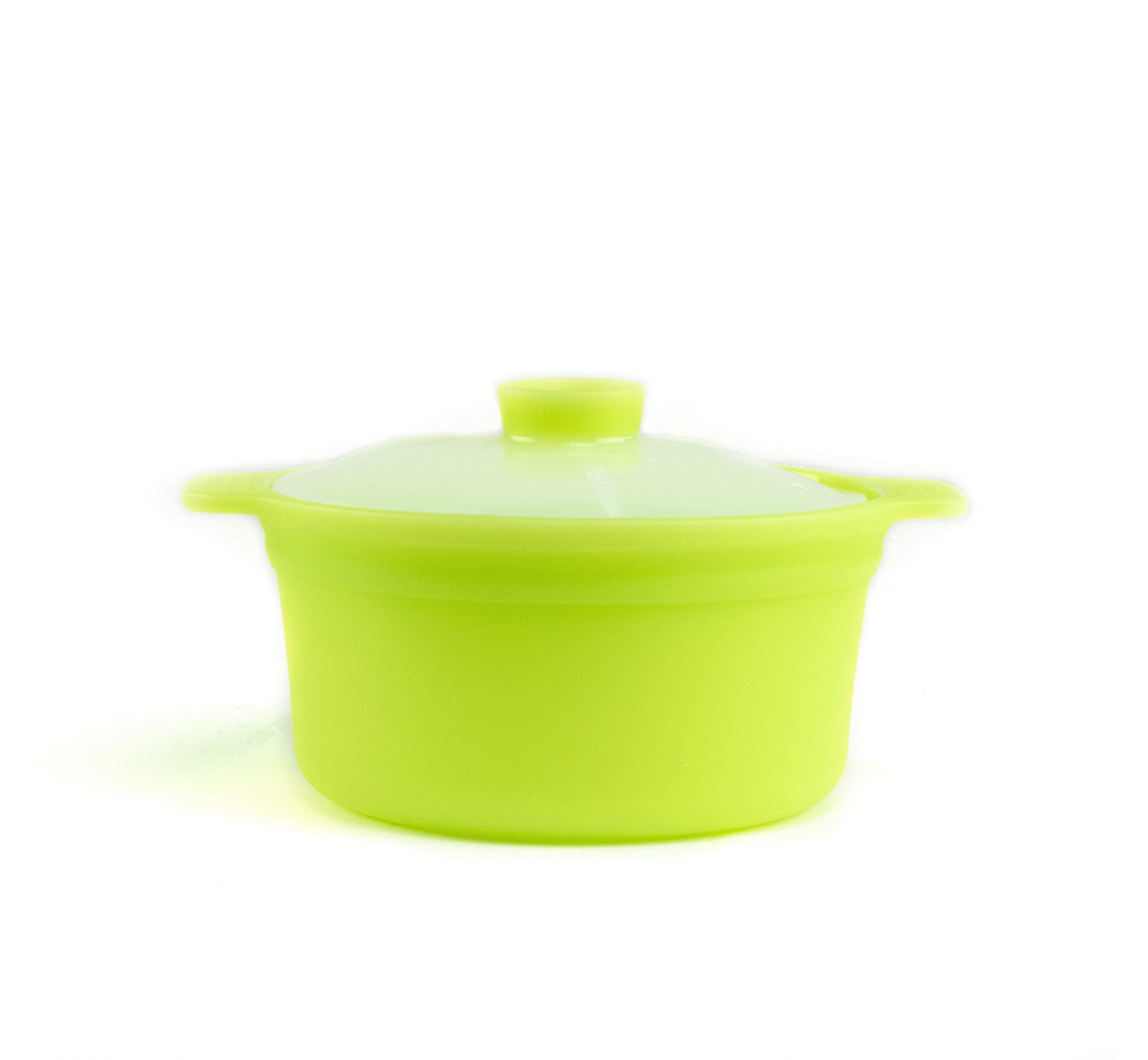 (Set of 2) Microwave Silicone Food Steamer with Handle & Lid, Kitchen Nonstick Egg Steaming Pot, Dishwasher & Oven Safe up to 482 °F, Easy to Clean, Made in Korea (20.3 Fl Oz (600ml, 2.5 Cups), Clear Lid)