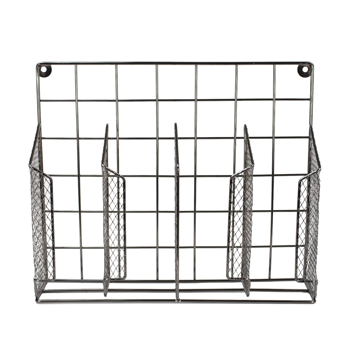 Home Basics Stainless Steel Rust Resistant Wrap Organizer, Perfect for Food Storage Bags, Silver Foil, Wax Paper, Sandwich Bags, Plastic Wrap- Mounts to Cabinet Door or Wall (ONYX BLACK, 2)