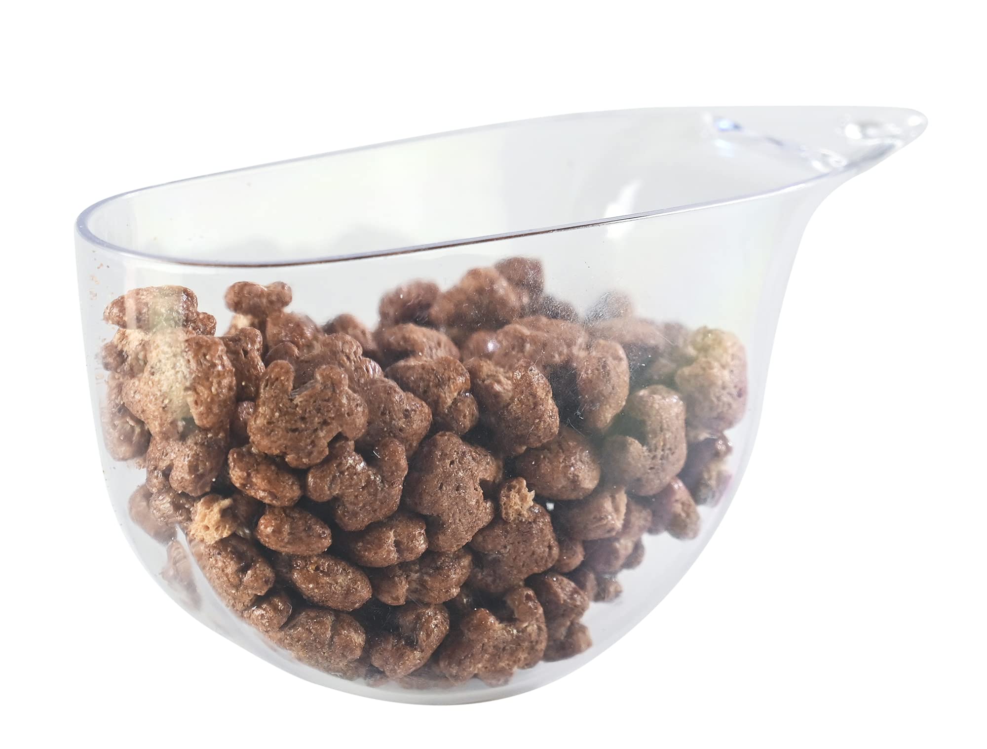HOME-X Cereal Scoop, Plastic Scoop for Canisters and Containers of Food, Coffee, or Detergent, One-Cup Capacity, 5 1/4" L x 2" W x 2 3/4" H, Clear
