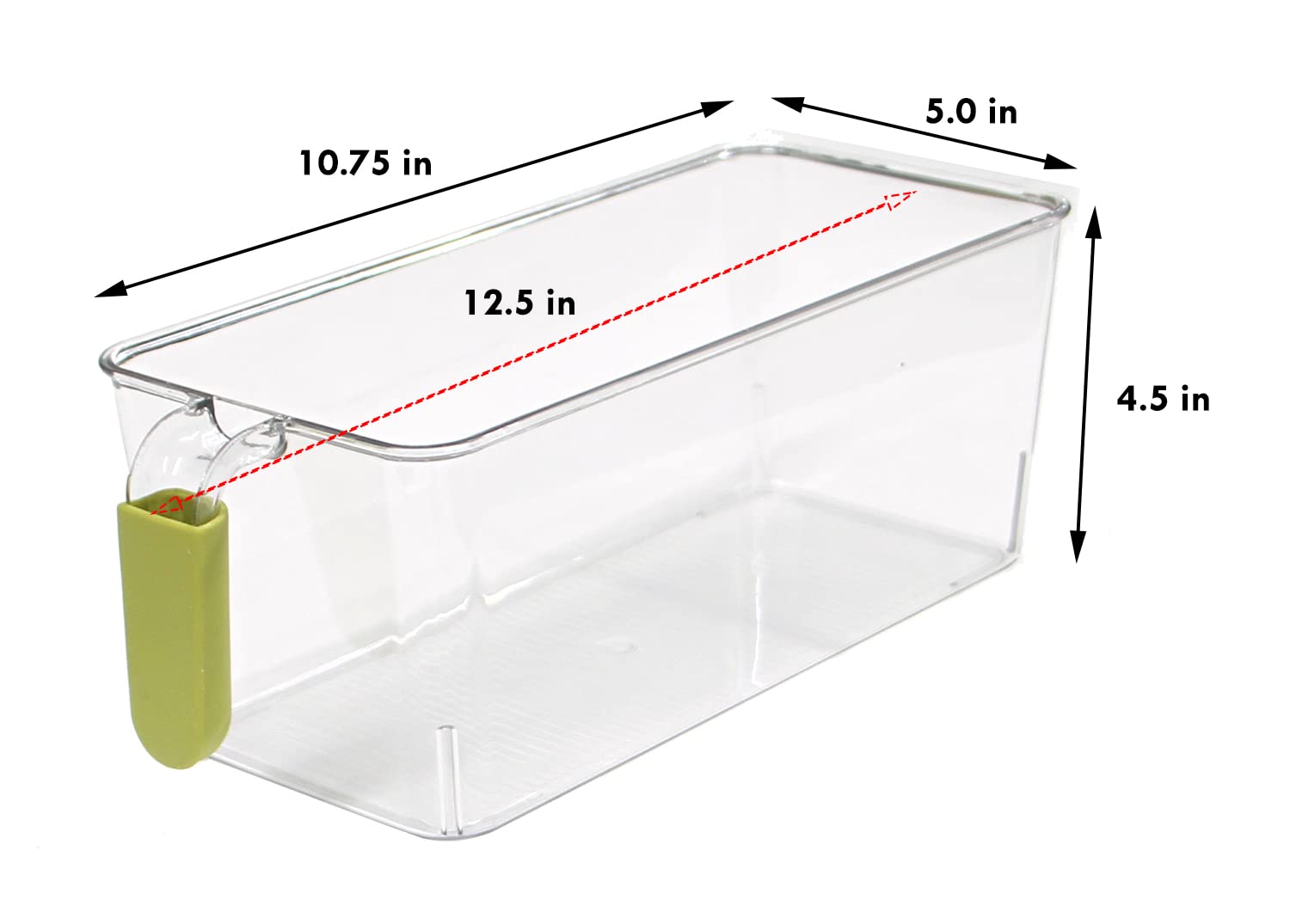SERENITA Clear food storage bins with handle, refrigerator organizer containers, canister sets for kitchen counter, BPA Free