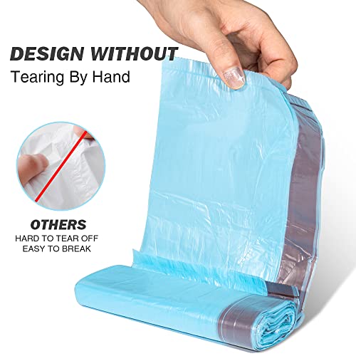 JOYEUX 4 Gallon Small Trash Bags, No-Tearing Drawstring Garbage Bags for Bathroom Kitchen, Febreze Beachside Breeze, 60 Count