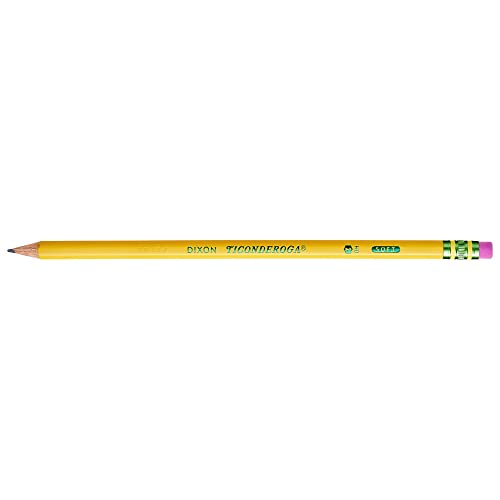 Ticonderoga Pencils, Wood-Cased, Pre-Sharpened, #2 HB Soft, Yellow, 72 Count