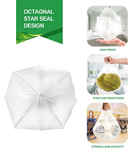 Clear Medium Garbage Bags 8 Gallon Trash Bags FORID Wastebasket Bin Liners 220 Count Plastic Trash Bags for Bathroom Bedroom Office Trash Can 30 Liter