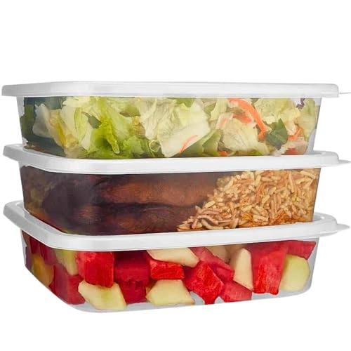 Stackable Premium Clear Plastic Containers with Lids - 80oz (Pack of 2) - Durable, Reusable & BPA-Free Storage Solutions - Perfect for Weddings, Parties & More