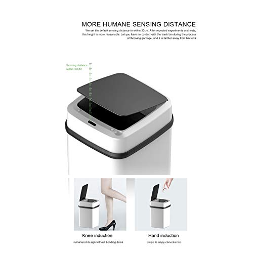 WENLII Automatic Touchless Trash Can Smart Sensor Large Automatic Dustbin Home Intelligent Kitchen Rubbish Bins with Lid