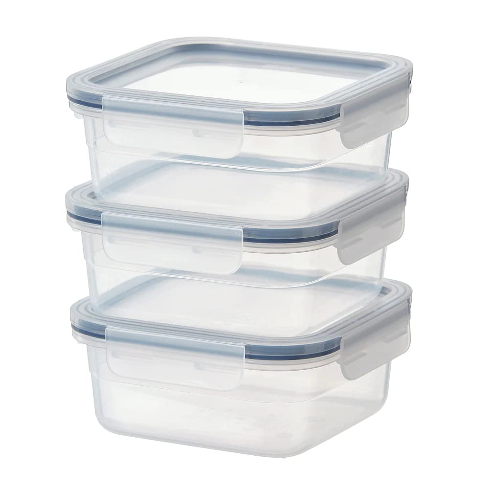 Ikea Food Container, Square/Plastic 3 Pack