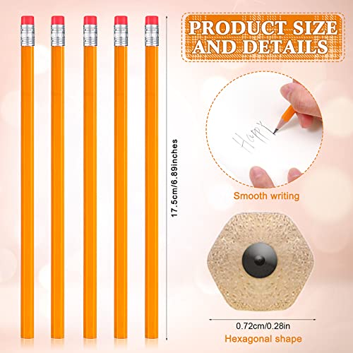 400 Pcs Yellow Pencils Unsharpened Wood Pencils Bulk with Erasers 2 HB Pencil Wood Cased for Kids Teacher Students Office School Classroom Supplies