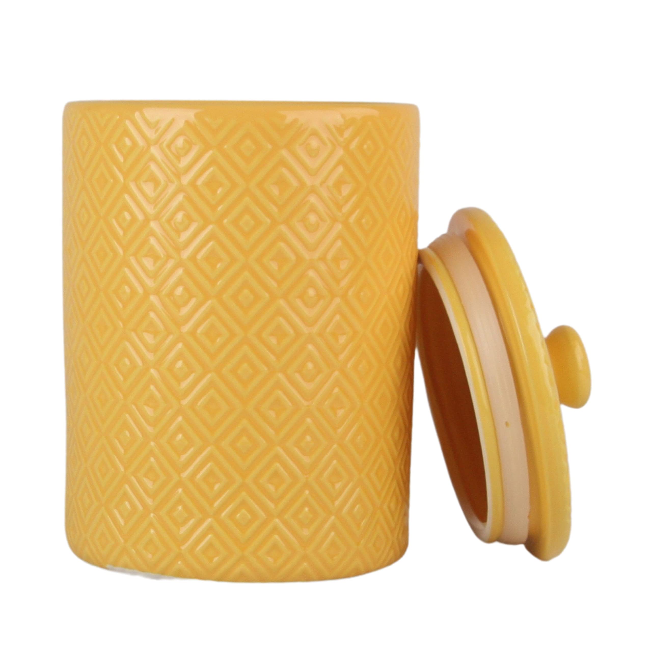 10 Strawberry Street Kitchen Canister, 3 Piece Set, Diamond Yellow