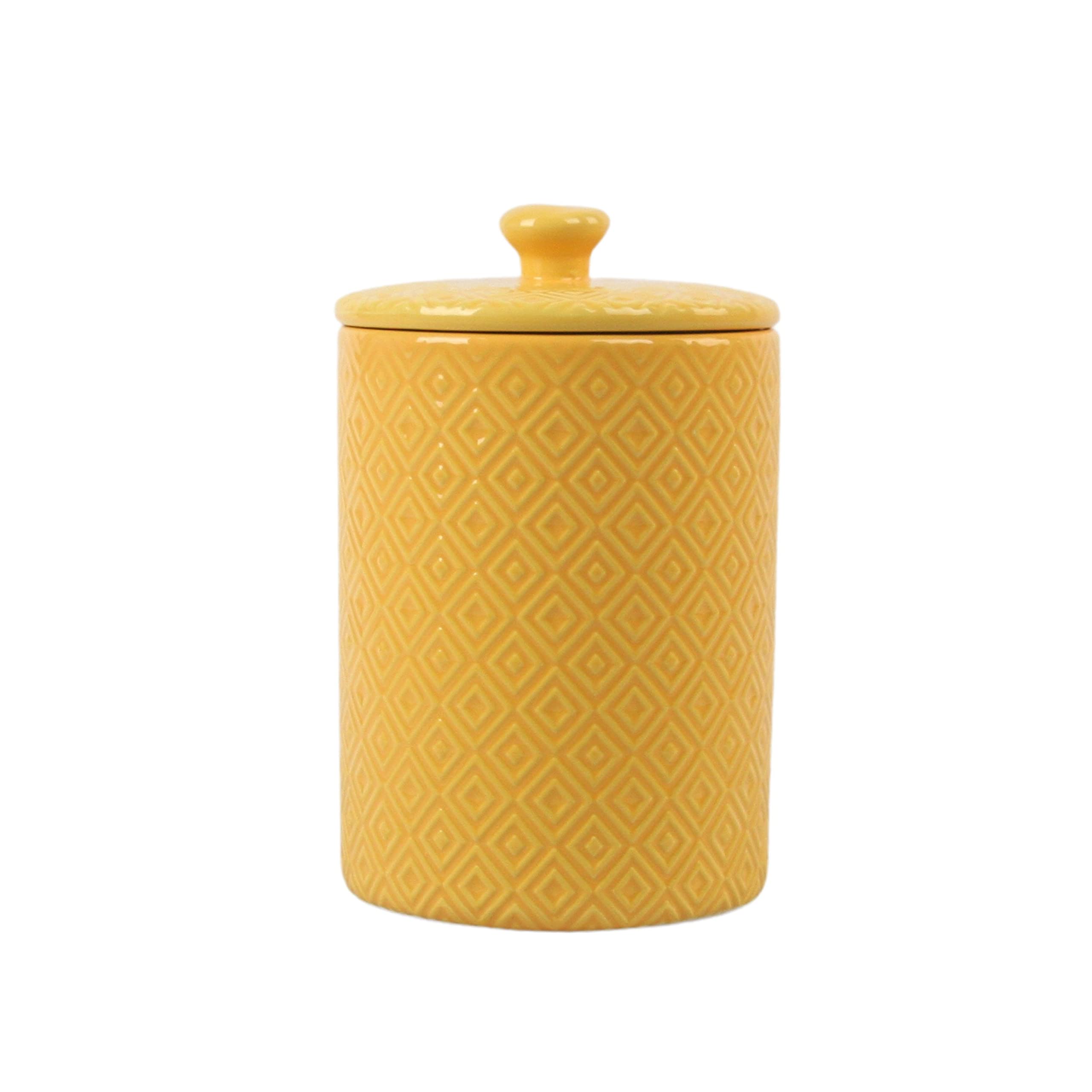 10 Strawberry Street Kitchen Canister, 3 Piece Set, Diamond Yellow