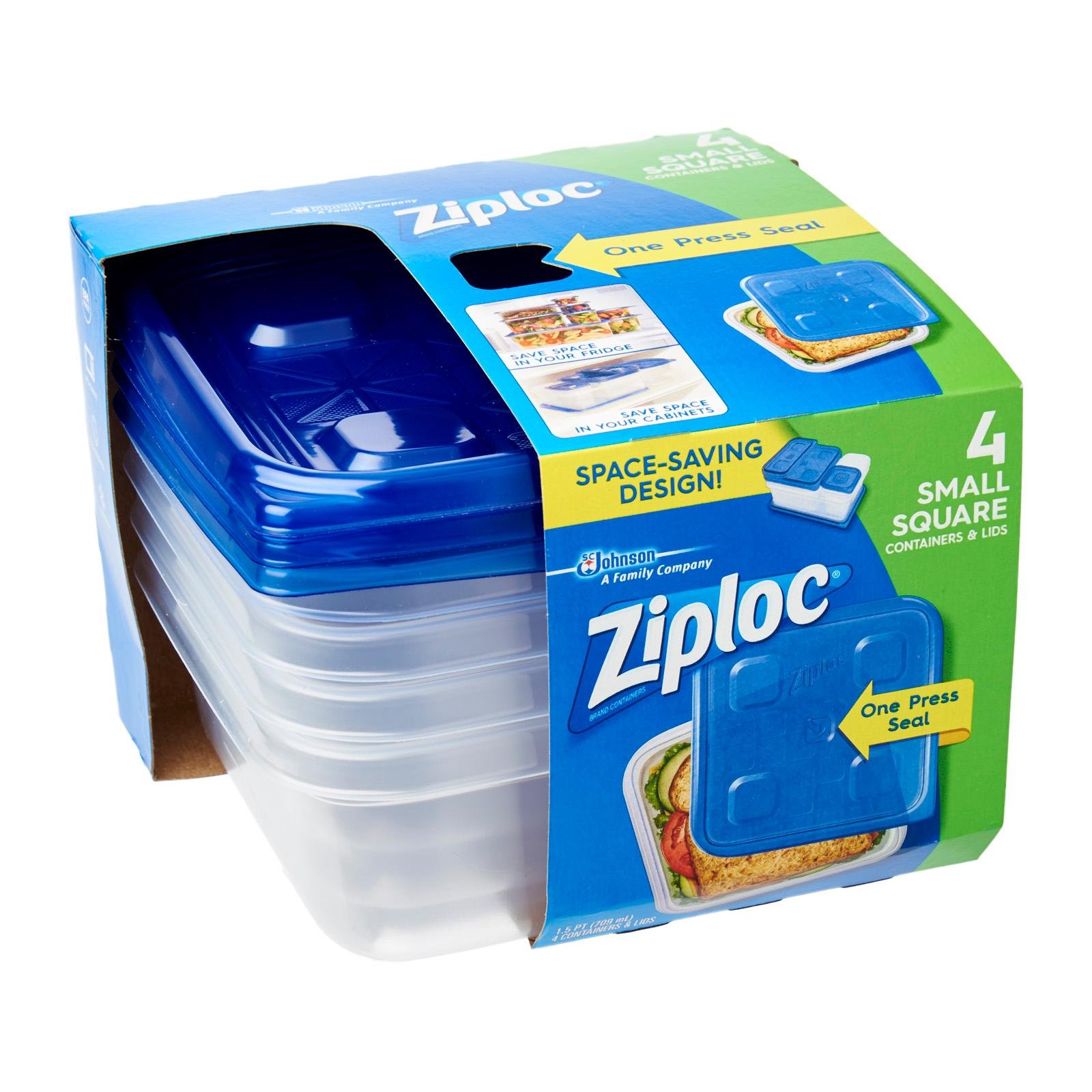 Ziploc 70935 Small Square Container 4 Count