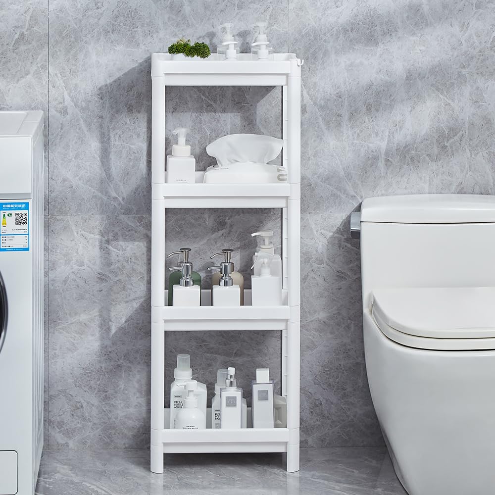 HIEEY 2 Pack Under Sink Organizer,2-Tier Bathroom Organizer,Multi-Purpose Under Sink Shelf Organizer,Bath Collection Baskets with Hooks for Bathroom Kitchen Countertop and Cabinet