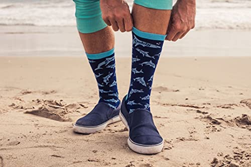 Crazy Dog T-Shirts Men's Daddy Shark Socks Cute Funny Family Cool Best Dad Vacation Footwear