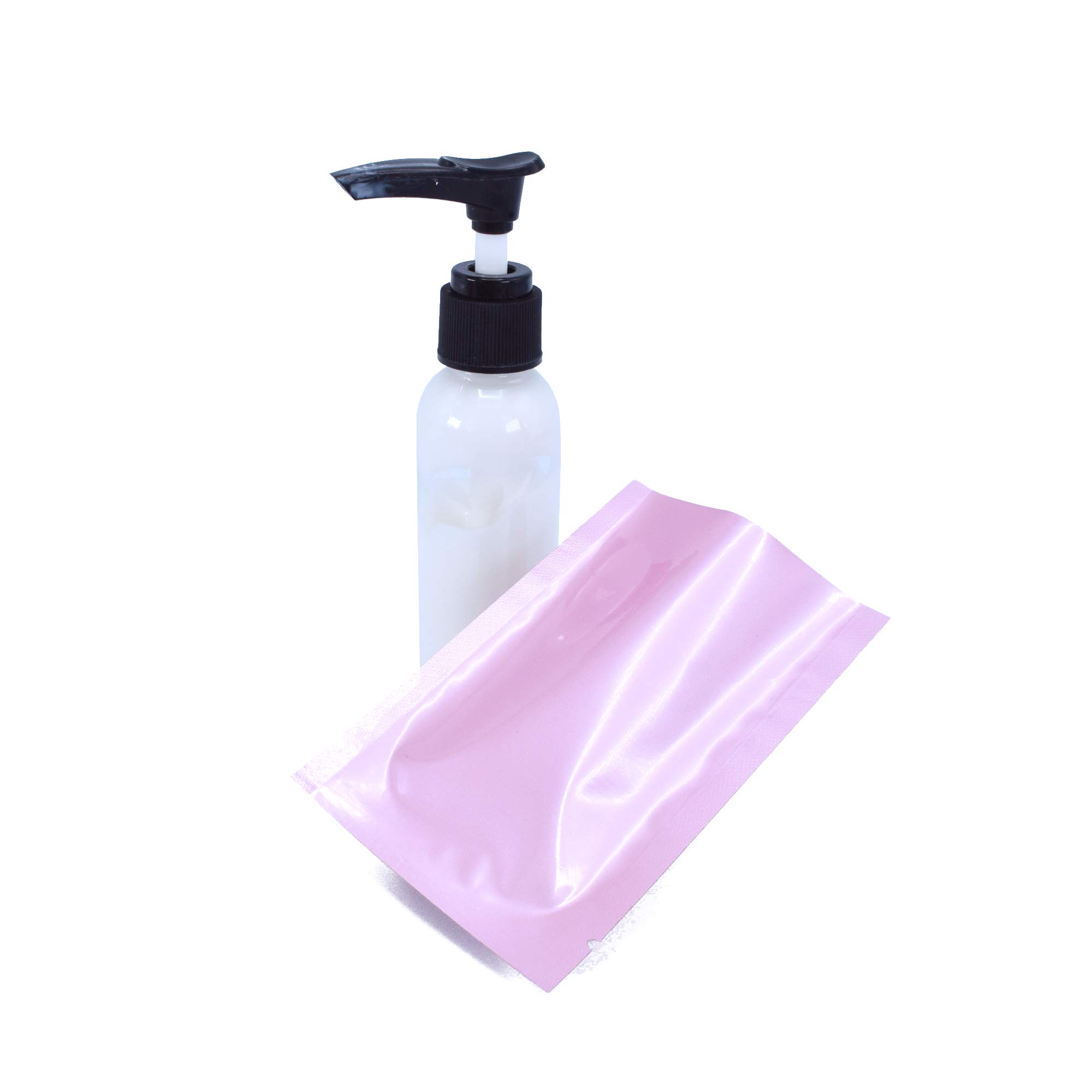 200PCS Glossy Light Pink Metallic Mylar Foil Open Top Sample Bags 6x9cm (2.3x3.5")