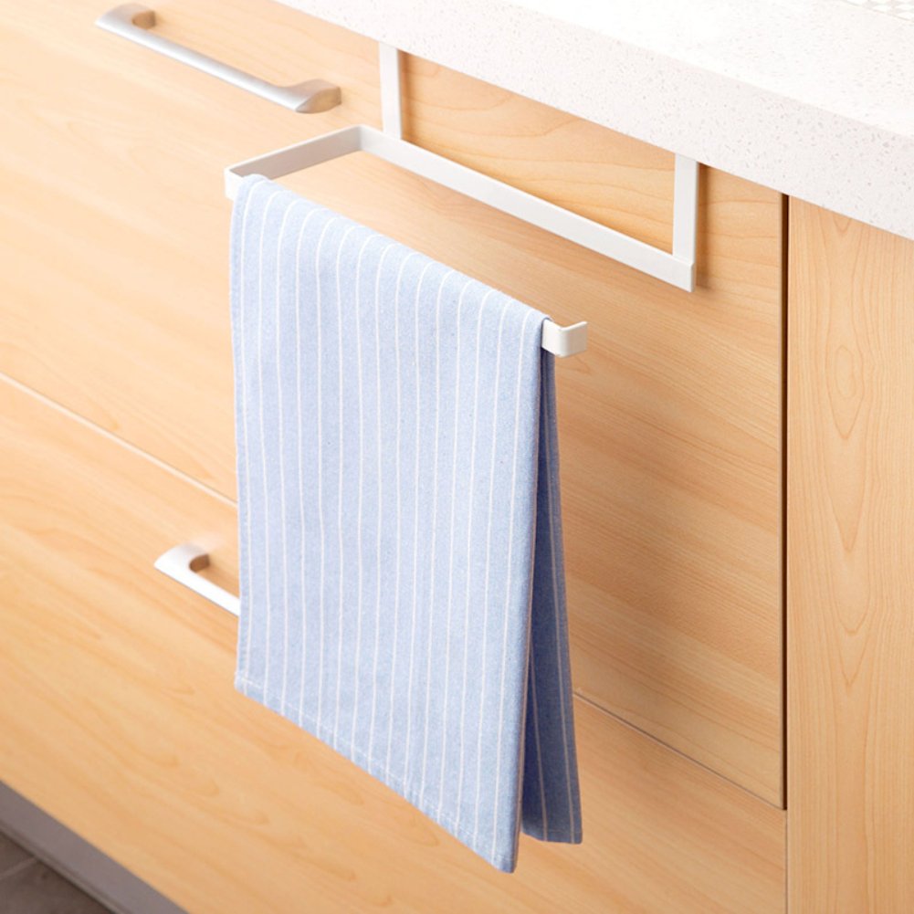 hudiemm0B Paper Towel Holder Hanger Toilet Roll Rack Stand Organizer Cabinet Bathroom Iron Black