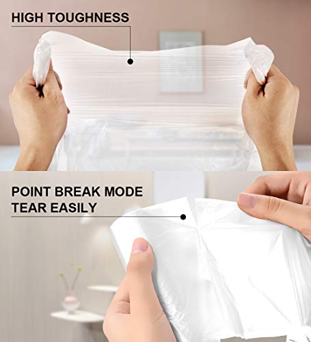 FORID 13 Gallon Trash Bags - Clear Plastic Garbage Bags Medium Tall Trash Can Liners for Kitchen Office Home Waste Bins Unscented One Box with 5 Roll 110 Count 55 Liter