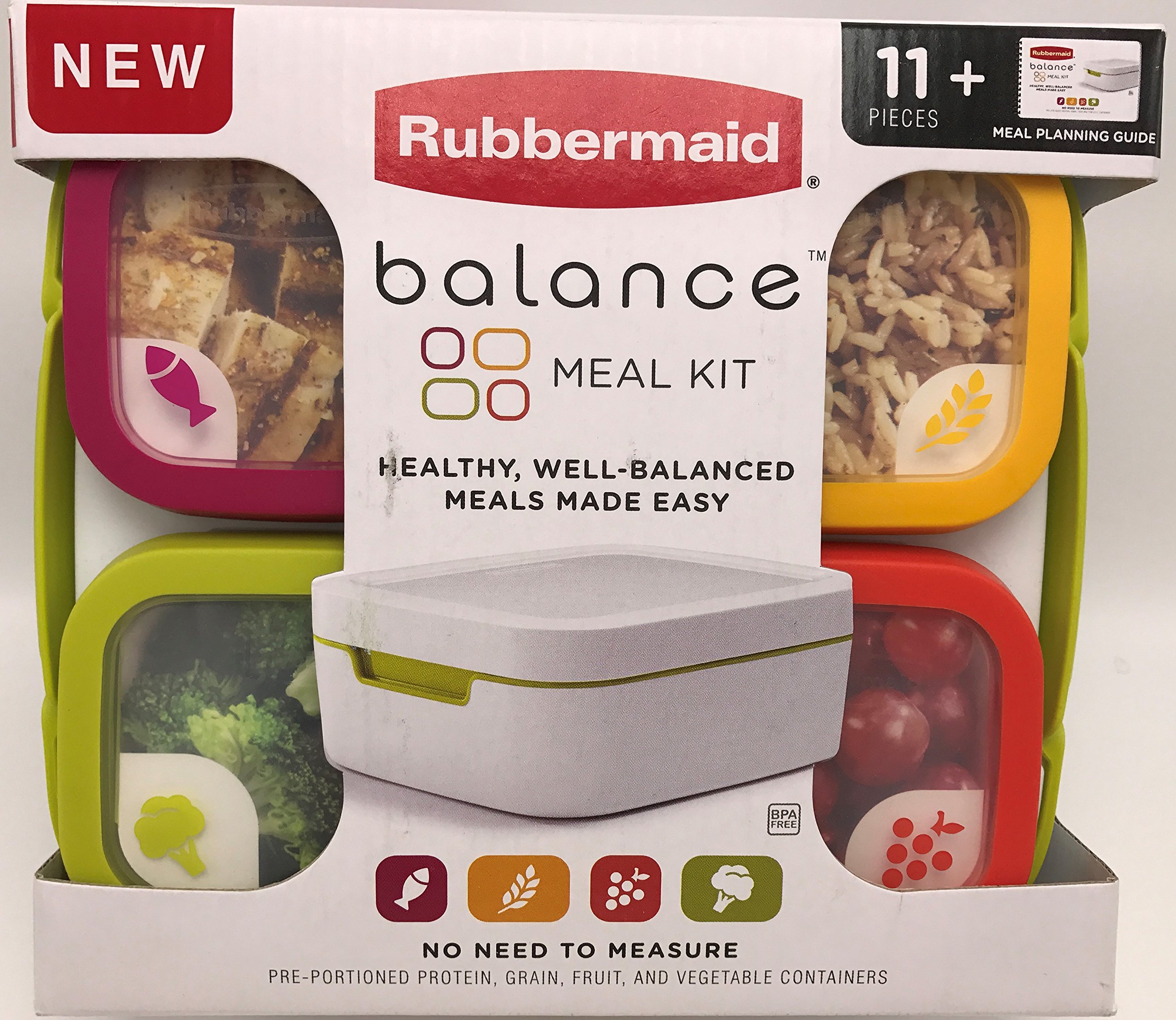 Rubbermaid Balance 11-Piece Set Meal Kit |Portion Control Containers