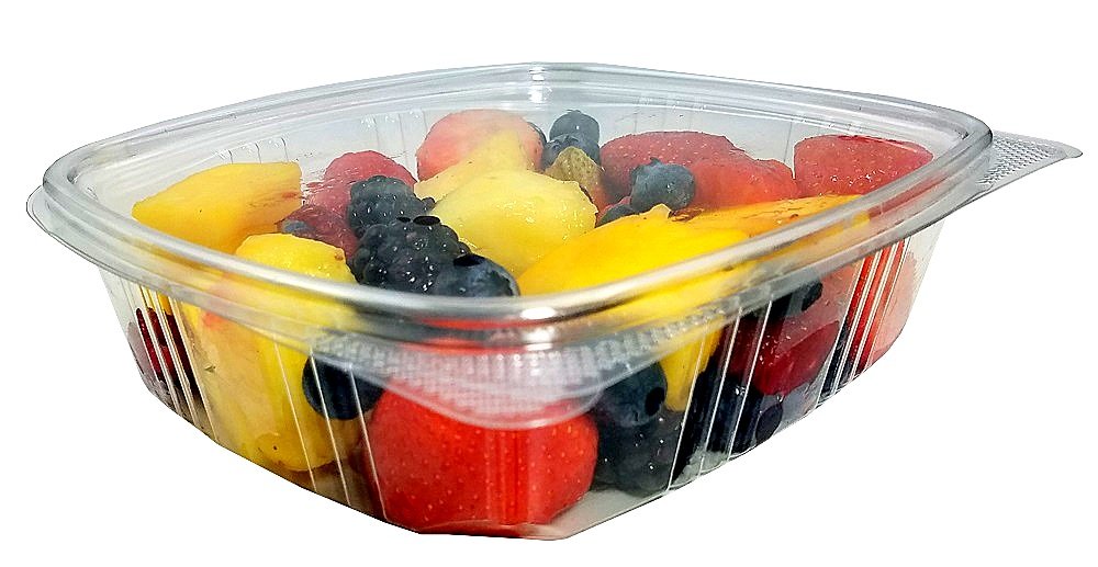 Koda Cup 24 oz. (3/4 Size Quart) RPET Clear Plastic Hinged Lid Deli Meal Prep Fruit Salad Display Food Storage Containers 100% BPA Free (Pack of 200)