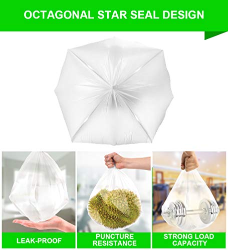 FORID 13 Gallon Trash Bags - Clear Plastic Garbage Bags Medium Tall Trash Can Liners for Kitchen Office Home Waste Bins Unscented One Box with 5 Roll 110 Count 55 Liter