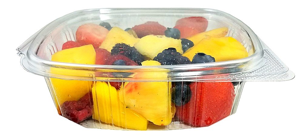 Koda Cup 24 oz. (3/4 Size Quart) RPET Clear Plastic Hinged Lid Deli Meal Prep Fruit Salad Display Food Storage Containers 100% BPA Free (Pack of 200)