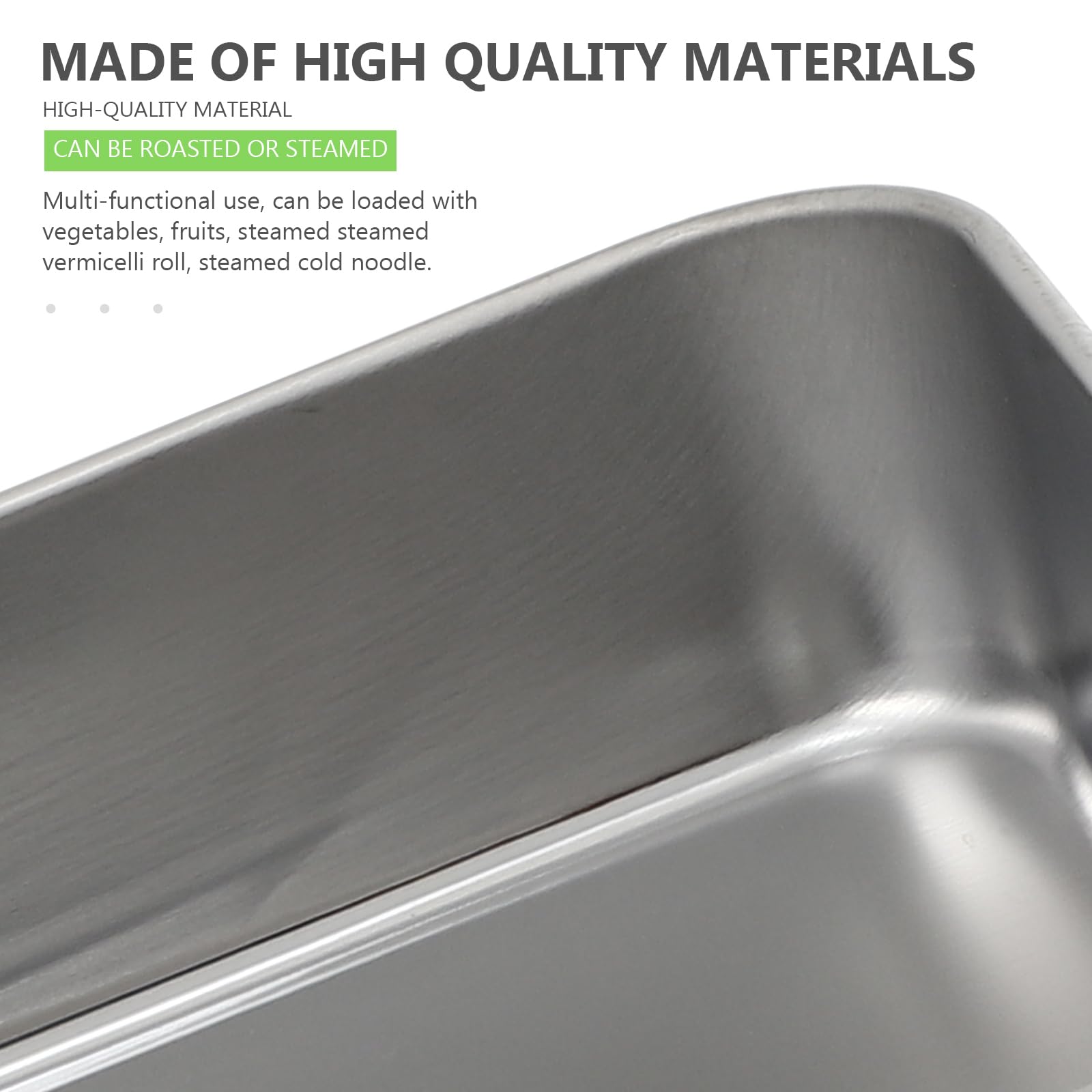 Stainless Steel Baking Pan Cake Pan with Lid BBQ Pan Rectangular Pan Fridge Storage Container Dumpling Storage Box Salad Box Leakproof Metal Food Containers 23X17X5CM