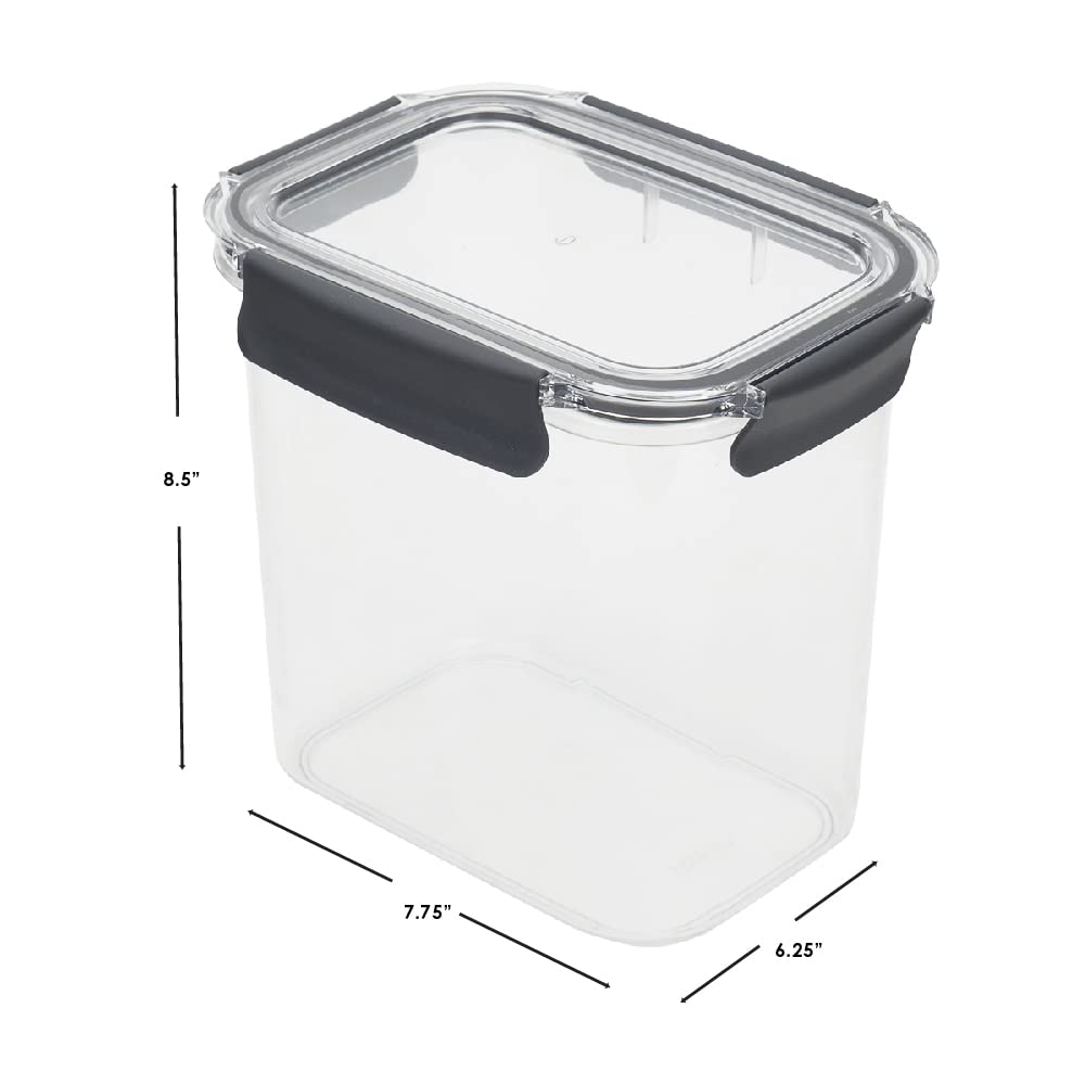 Home Basics Airtight Food Container | Powerful Air Tight Locking System | Rounded Corner | Sturdy Plastic and Silicone | Great for Liquids | Great for Lunches and Leftovers | (100 oz)