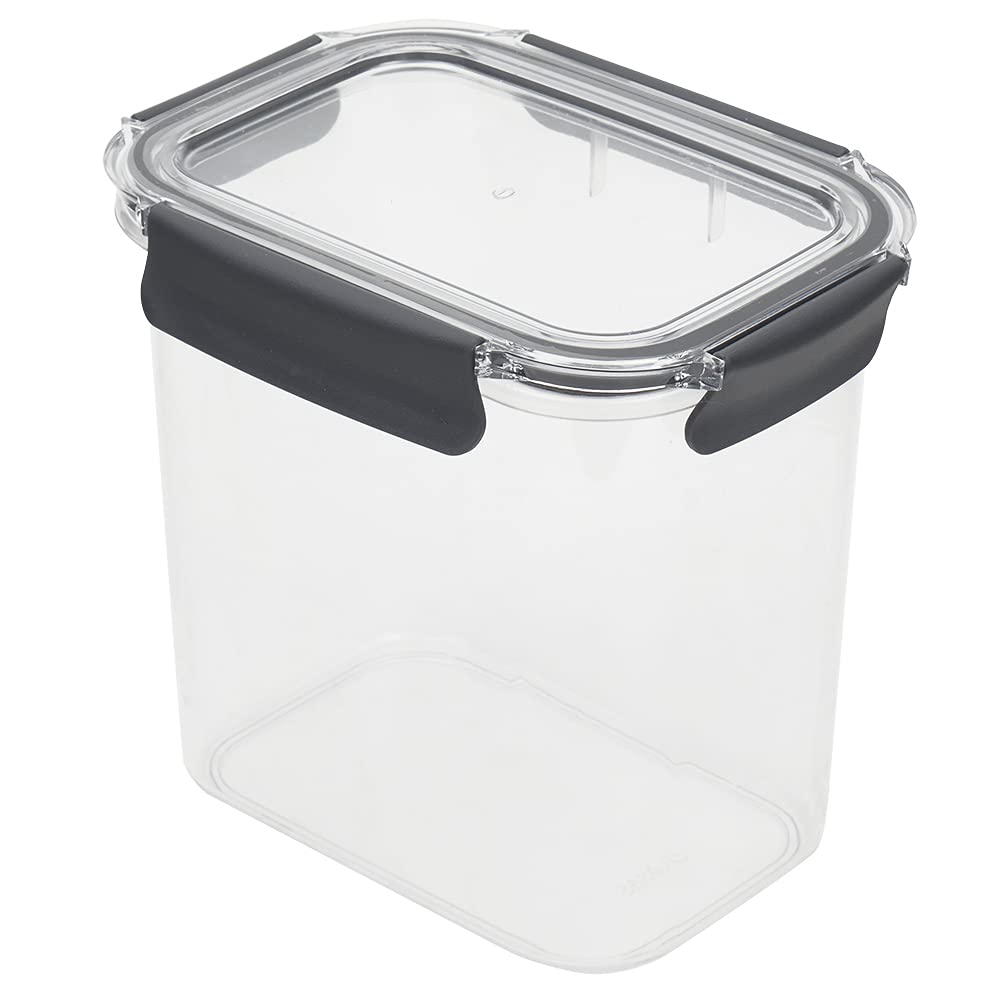 Home Basics Airtight Food Container | Powerful Air Tight Locking System | Rounded Corner | Sturdy Plastic and Silicone | Great for Liquids | Great for Lunches and Leftovers | (100 oz)
