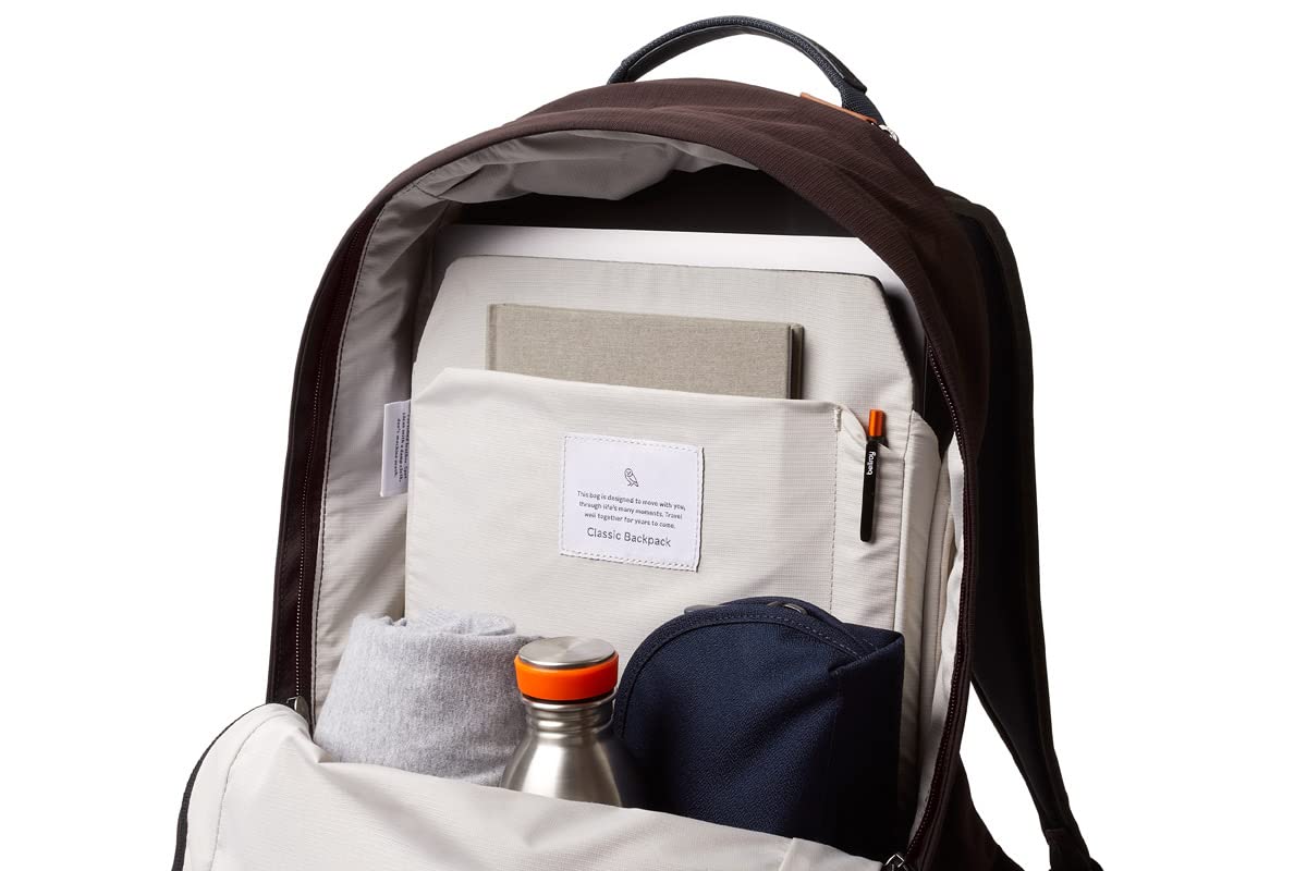 Bellroy Classic Backpack Premium (Leather Panels, Fits 15" Laptop) - Black Sand