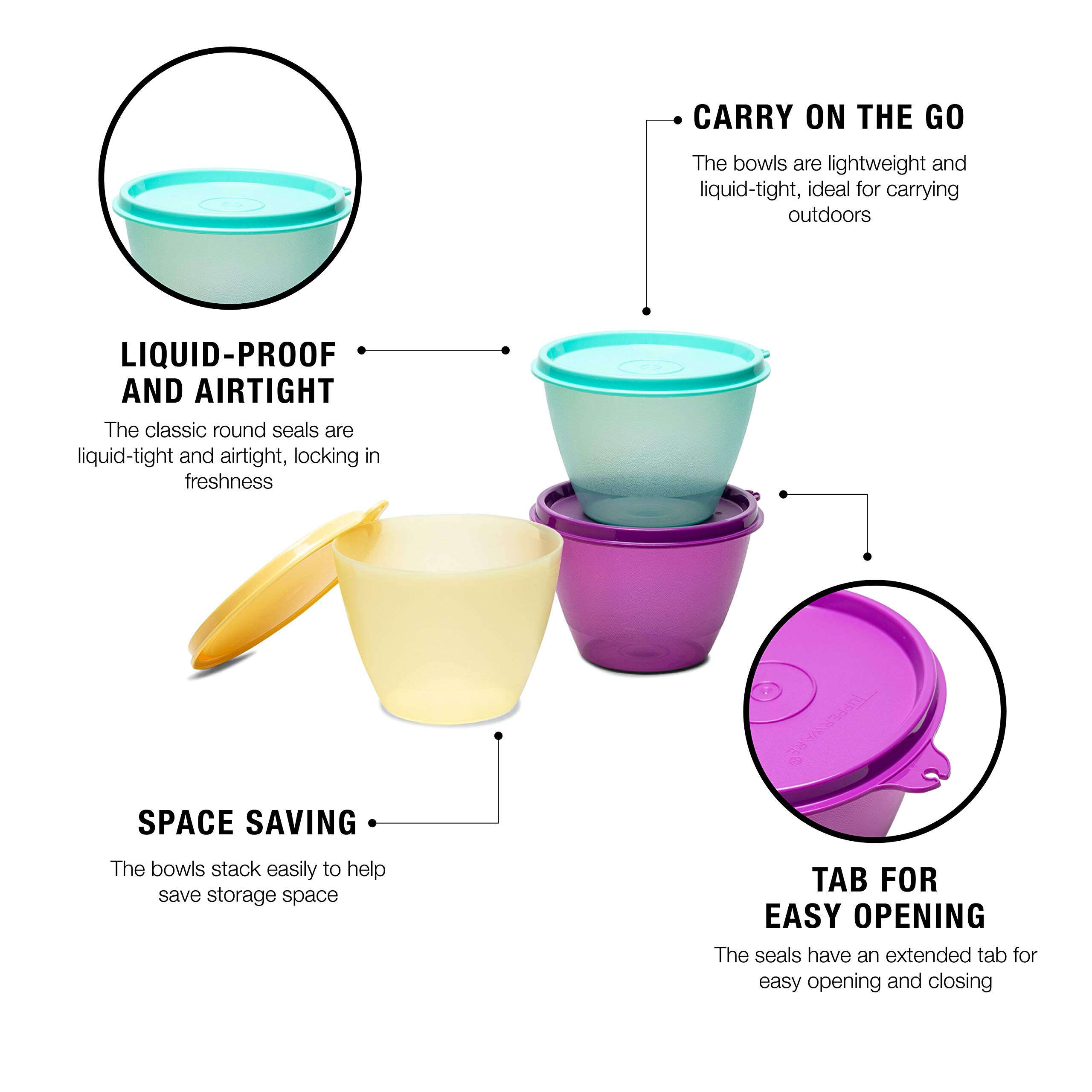 Tupperware Plastic Container - 400ml, 6 Pieces, Multicolour