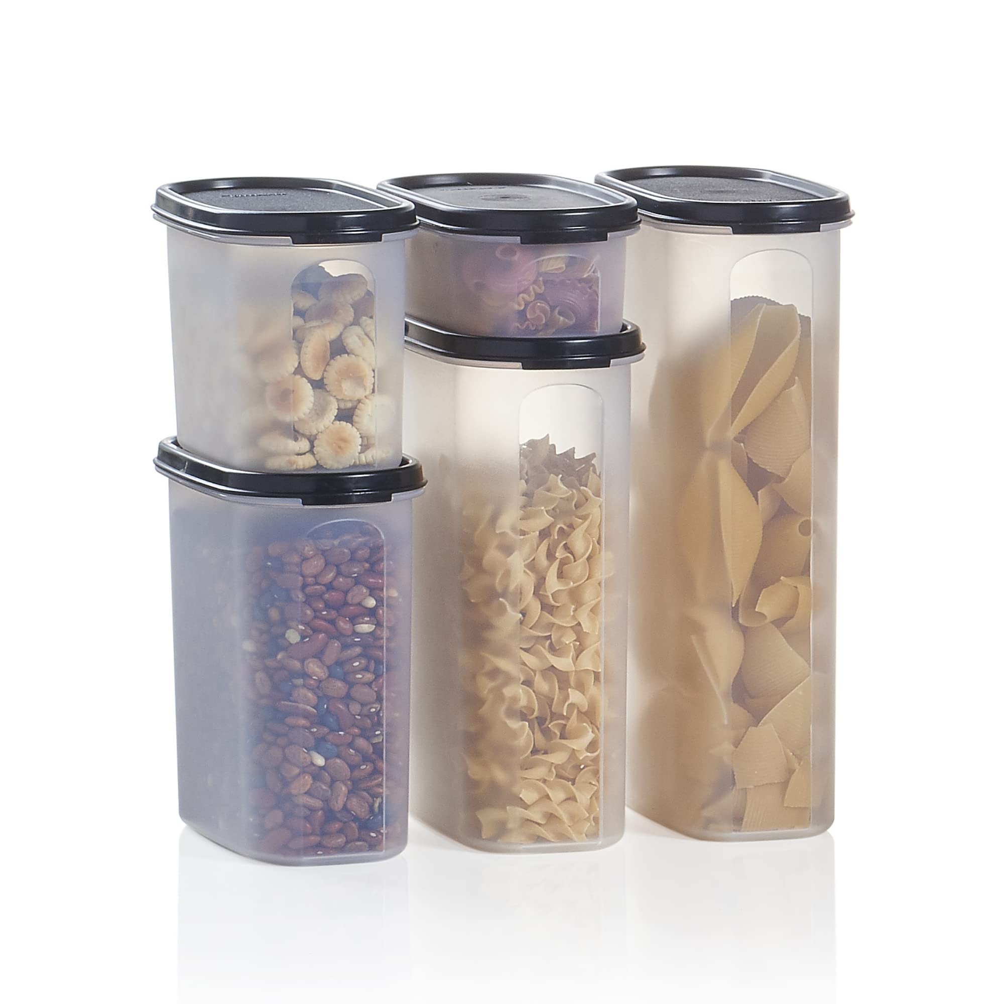 Tupperware Brand Modular Mates Oval Set - 5 Dry Food Storage Containers with Lids (2 Cup, 4¾ Cup, 7¼ Cup, 9¾ Cup & 12¼ Cup Sizes) - Airtight, Dishwasher Safe & BPA Free