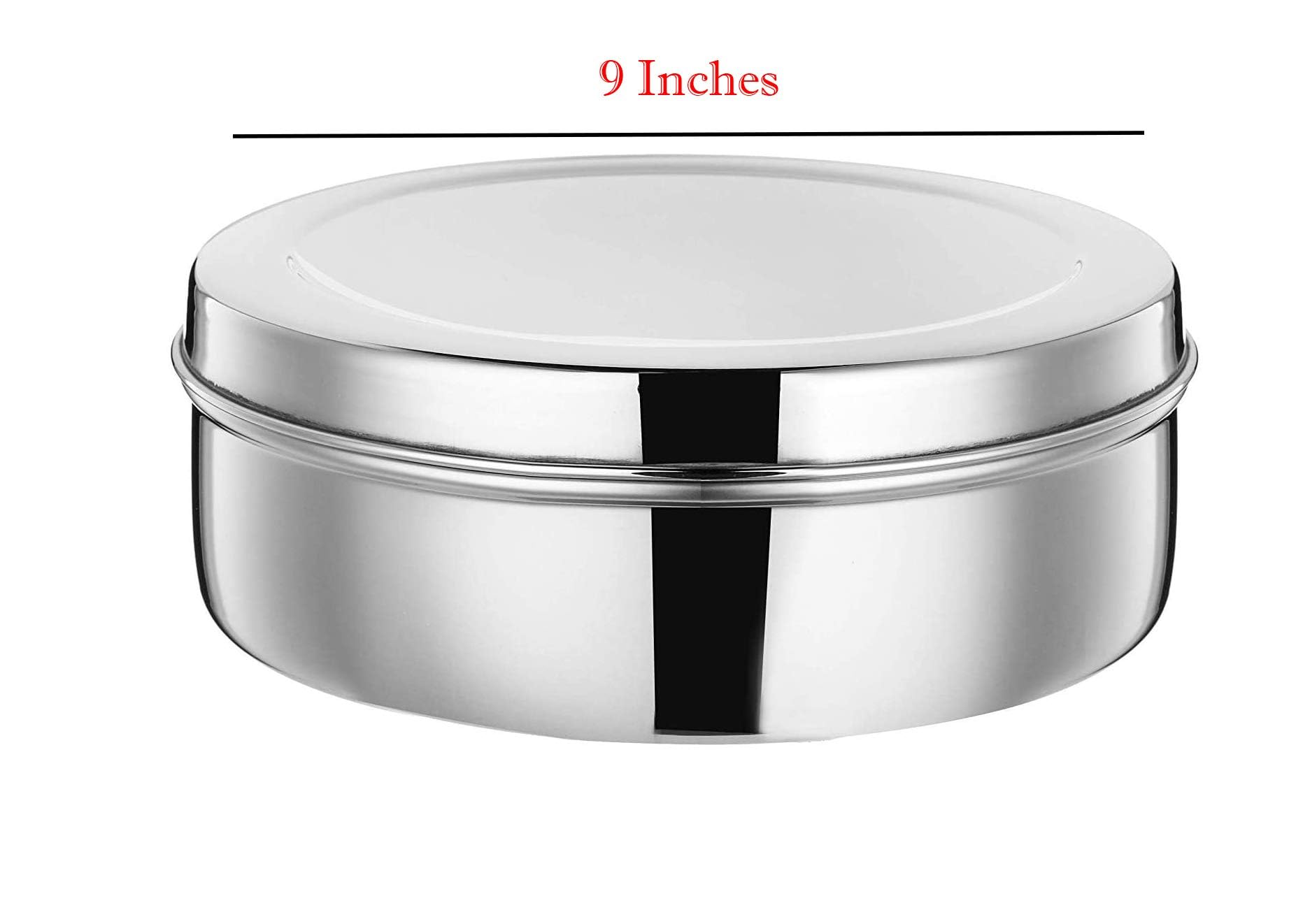 ARTISENIA Stainless Steel Spice Container Masala Box 7 Containers and 2 Small Spoon Masala Box Indian Masala Dabba - 7.5 Inch Diameter