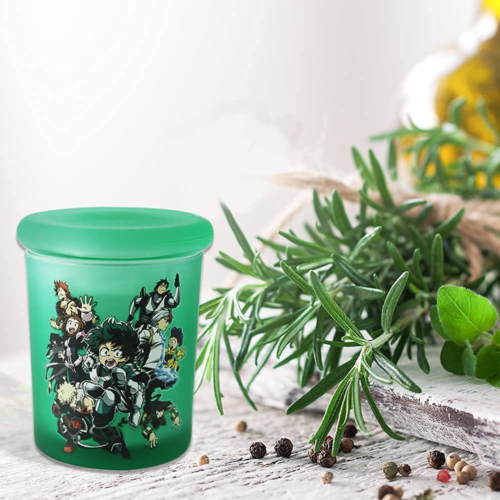 JUST FUNKY My Hero Academia Collector Edition Container | Frosted Glass Container Class-1A Rubber Seal Jar | MHA | Anime Food Container | Home Deco | Offical Licensed