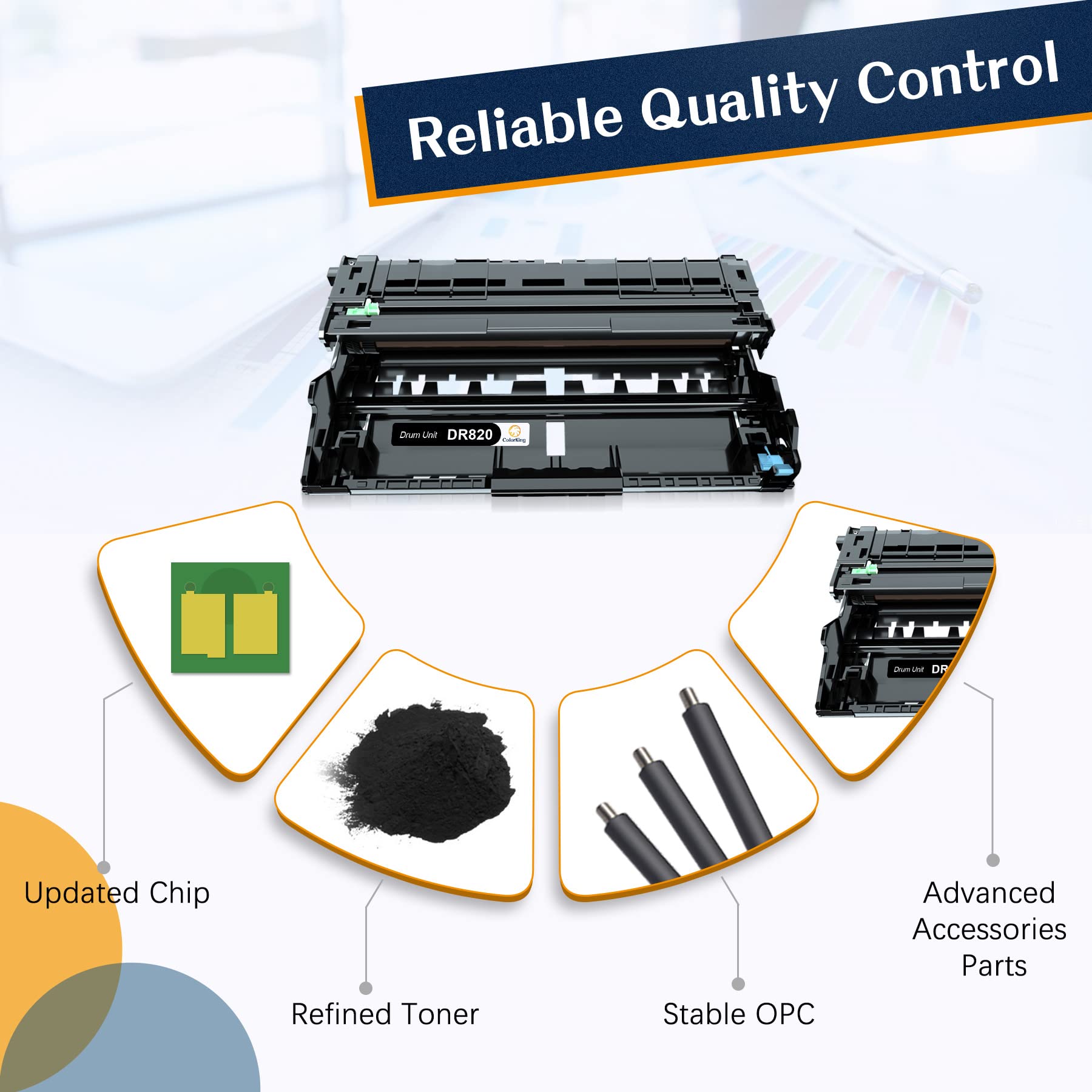 Colorking Compatible Drum Unit Replacement for Brother DR820 DR-820 DR 820 Drum for Brother HL-L6200DW MFC-L5900DW MFC-L5850DW MFC-L5700DW HL-L5100DN HL-L5200DW HLL6200DW Drum Printer (Black, 2-Pack)
