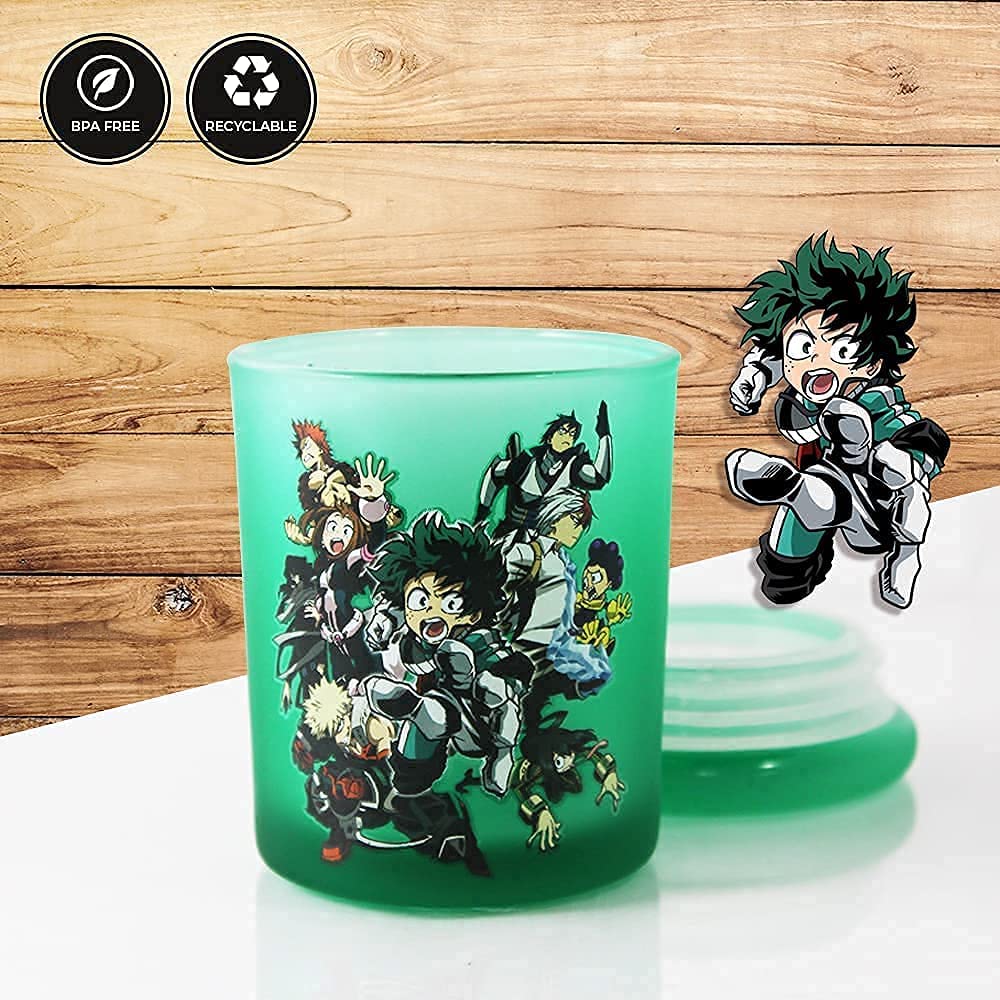 JUST FUNKY My Hero Academia Collector Edition Container | Frosted Glass Container Class-1A Rubber Seal Jar | MHA | Anime Food Container | Home Deco | Offical Licensed